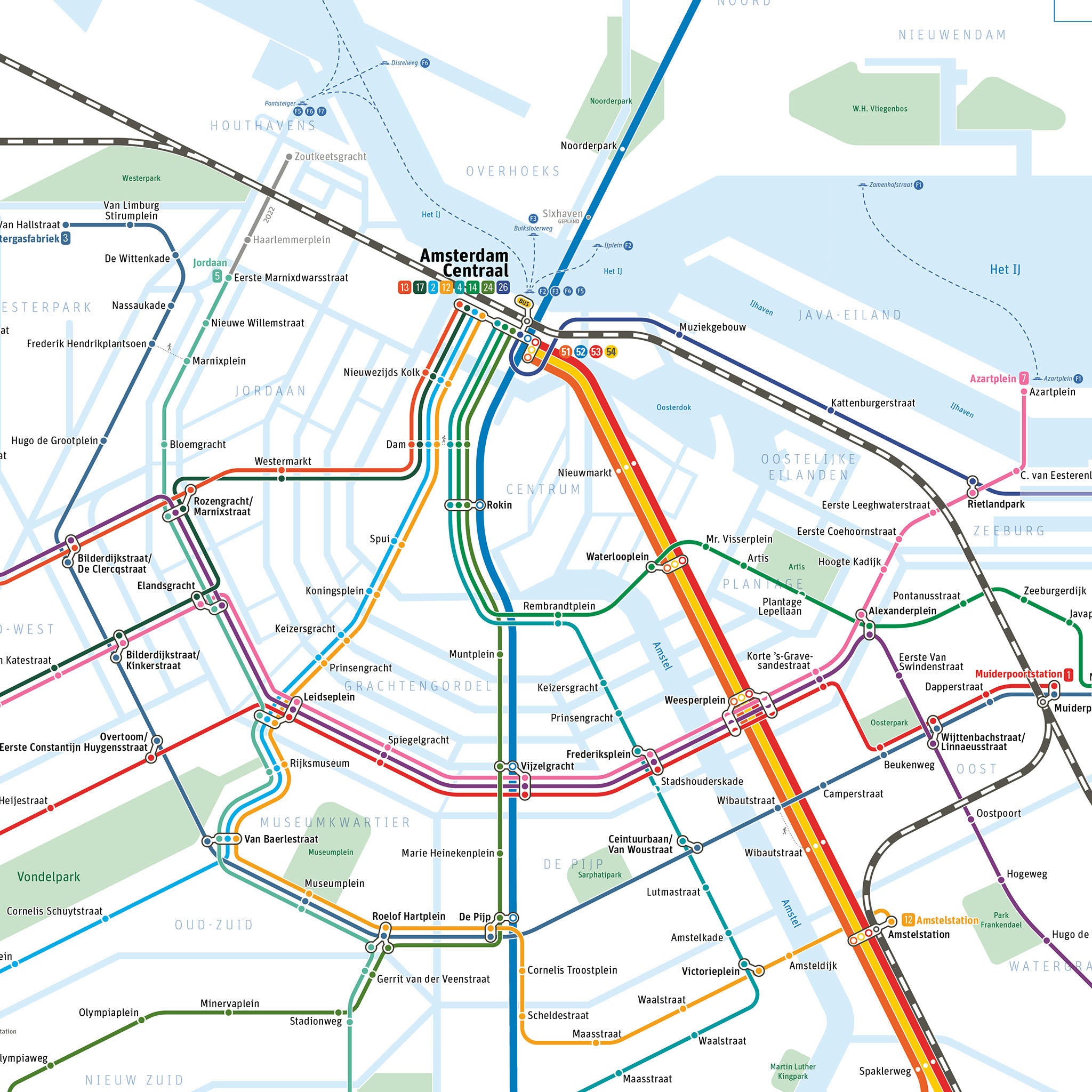Rail Map Amsterdam – Studio Legenda
